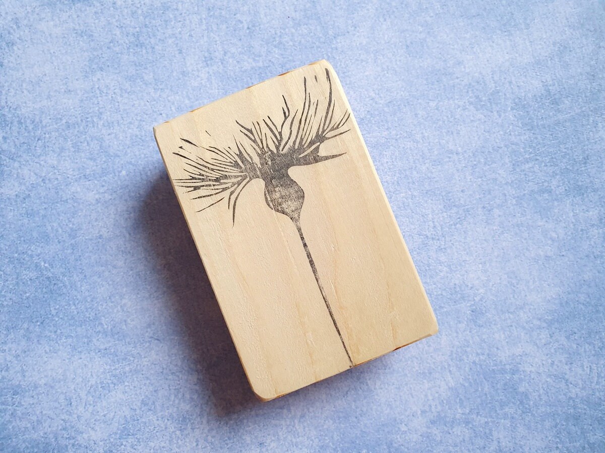 Cornflower Rubber Stamp for Cardmaking, Blue Flower Scrapbooking Stamp ...
