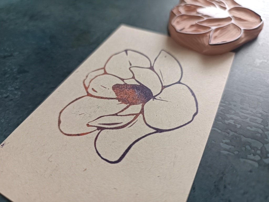 Blossom Flower Stamp for Scrapbooking, Unique Design Botanical Stamp ...