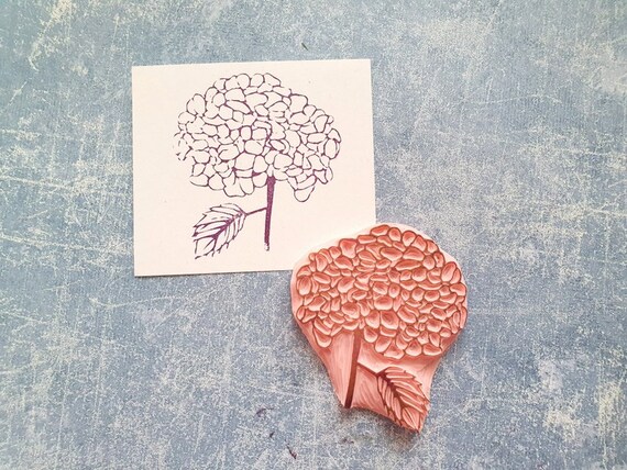 Hydrangea Rubber Stamp for Cardmaking Hortensia Stamp for | Etsy