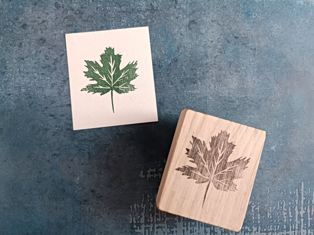 Maple Leaf Rubber Stamp, Autumn Leaf for Bullet Journal, Fall Decorative Stamp, Thanksgiving ...