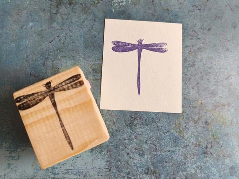 Dragonfly Rubber Stamp for Cardmaking, Bug Stamp for Bullet Journal ...
