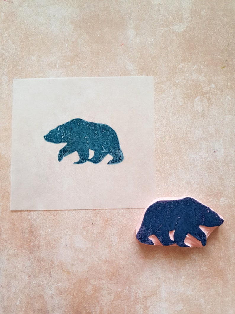 Brown Bear Rubber Stamp for Traveler's Journal Wild | Etsy