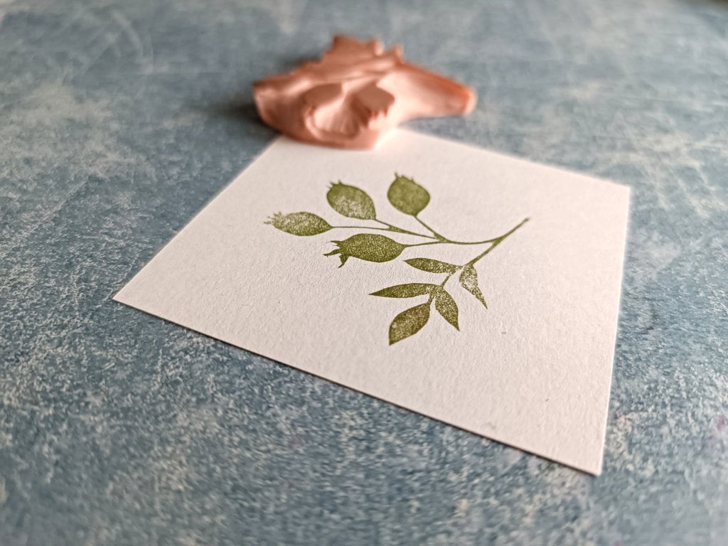 Holly Rubber Stamp for Cardmaking, Christmas Twig Stamp for ...