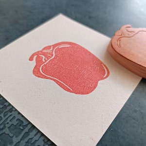 Pepper Rubber Stamp for Journal, Bell Pepper Stamp for Paper Craft ...