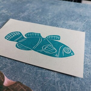 Fish Rubber Stamp, Journaling Animal Stamp, Sea Life Stationery, Ocean ...