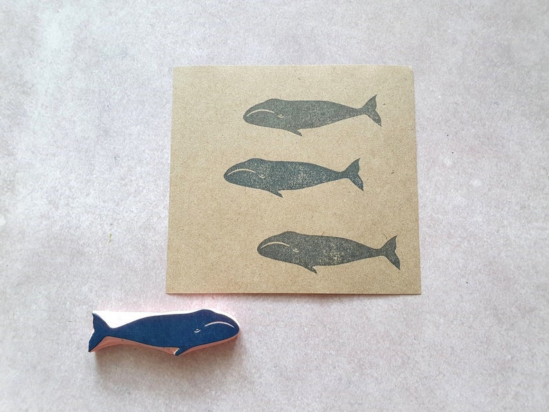 Bowhead whale rubber stamp for traveler journal artctic whale | Etsy
