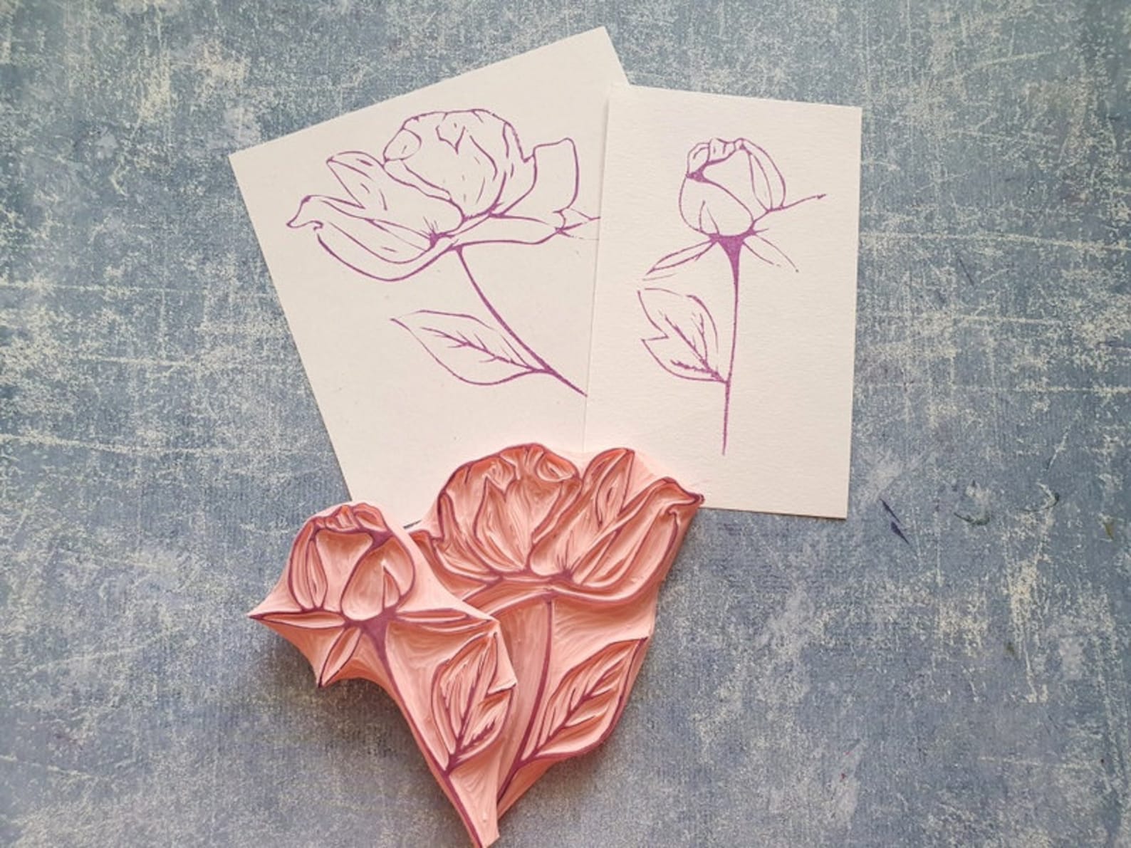 Peony Rubber Stamp Set Beautifull Flower Stamp for Wedding - Etsy