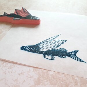 Flying Fish Rubber Stamp for Cardmaking, Ocean Animal Stamp for ...