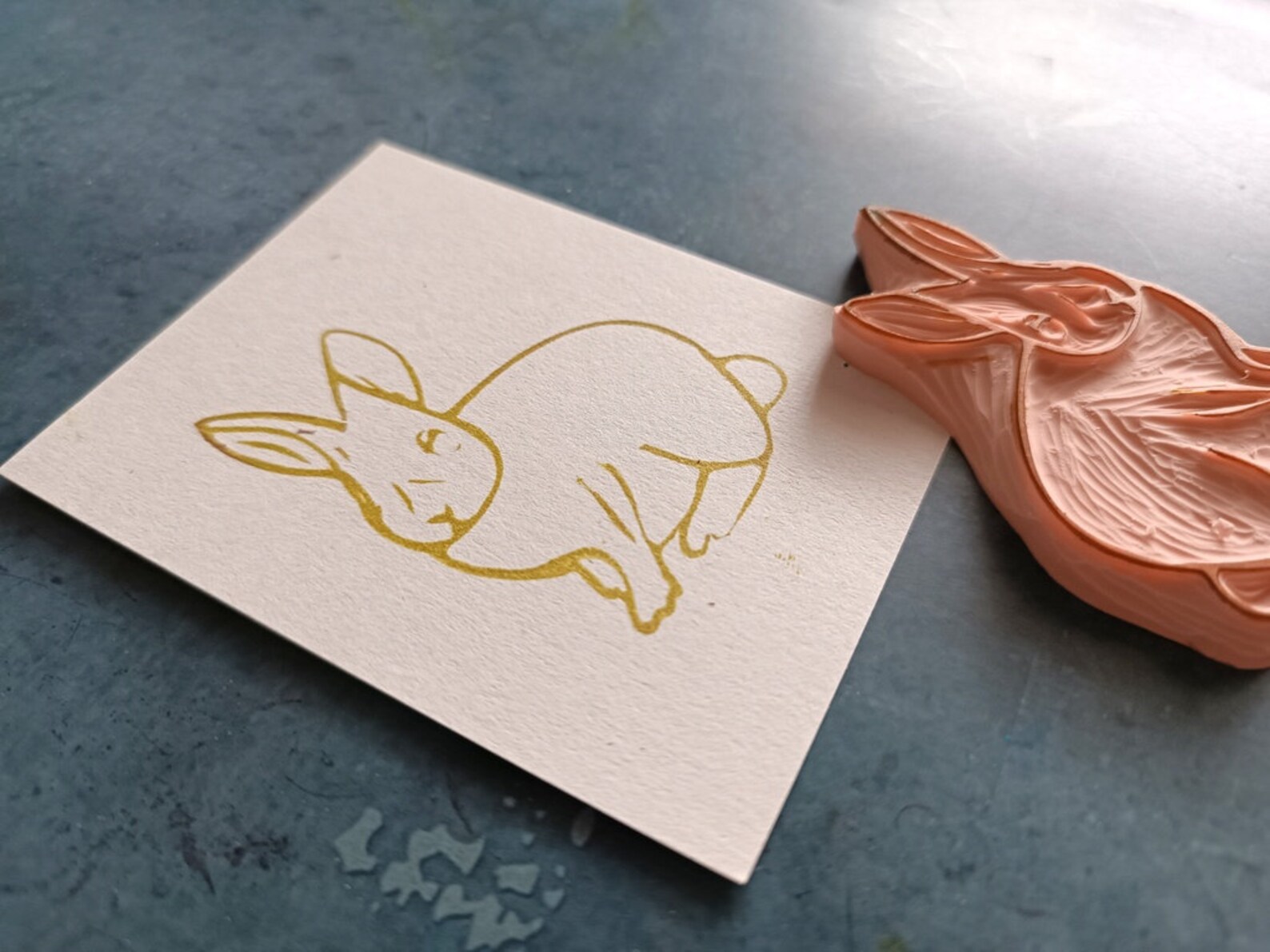 Hare Rubber Stamp for Easter Cards, Wild Animal Stencil, Vintage Rabbit ...
