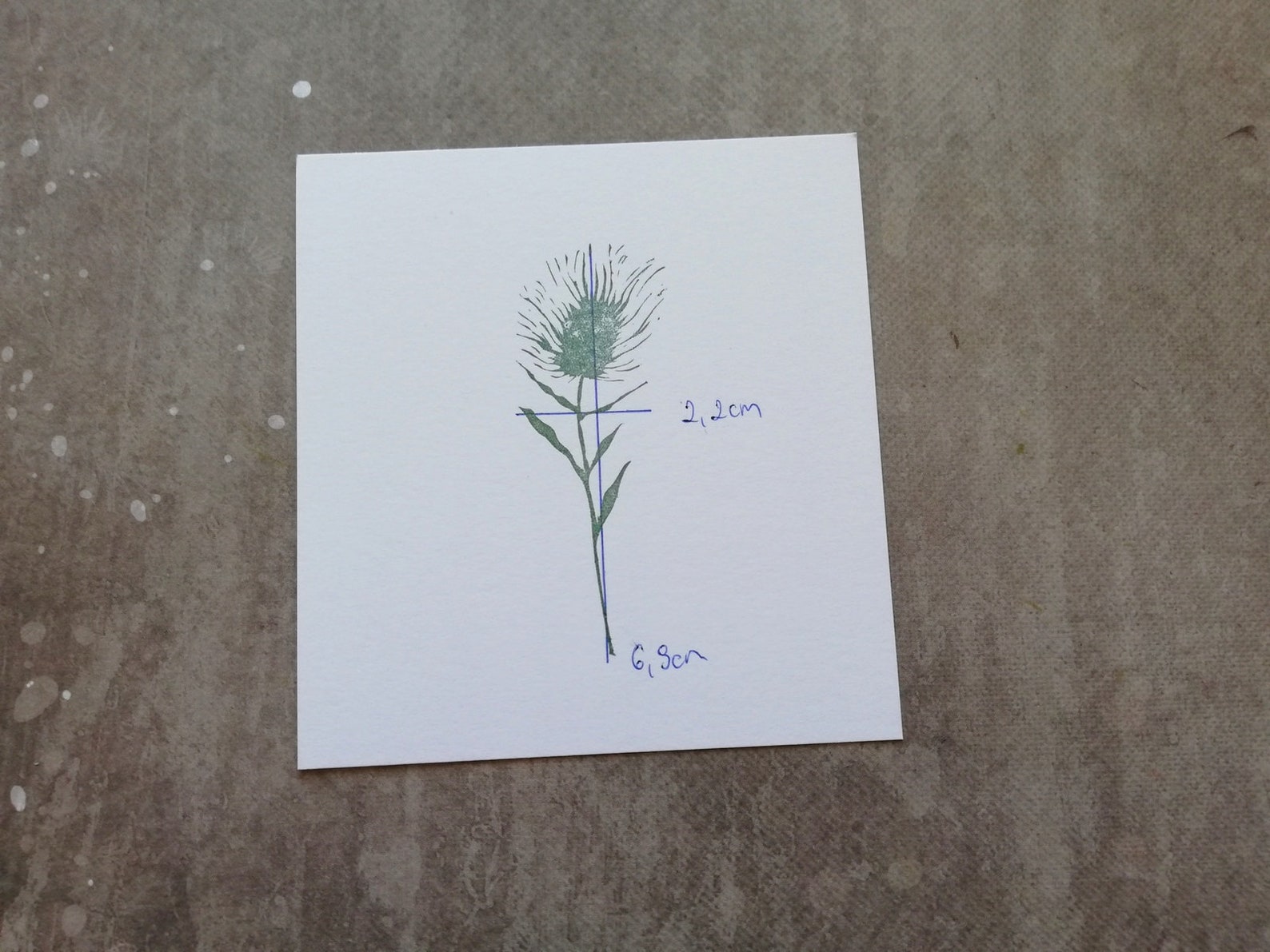 Thistle Rubber Stamp for Daily Planner, Wild Flower Cardmaking Stamp ...