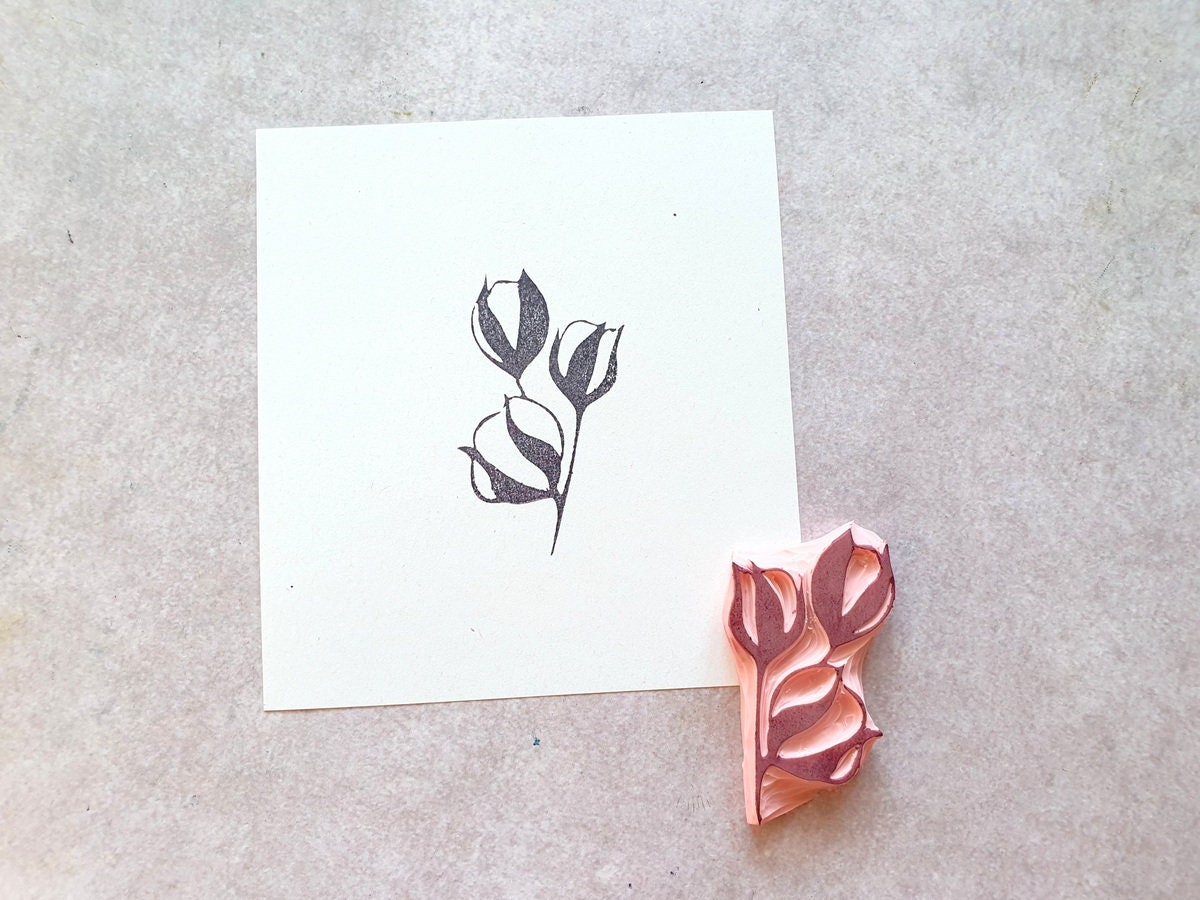 Cotton rubber stamp for printing on fabric Organic stamp for | Etsy
