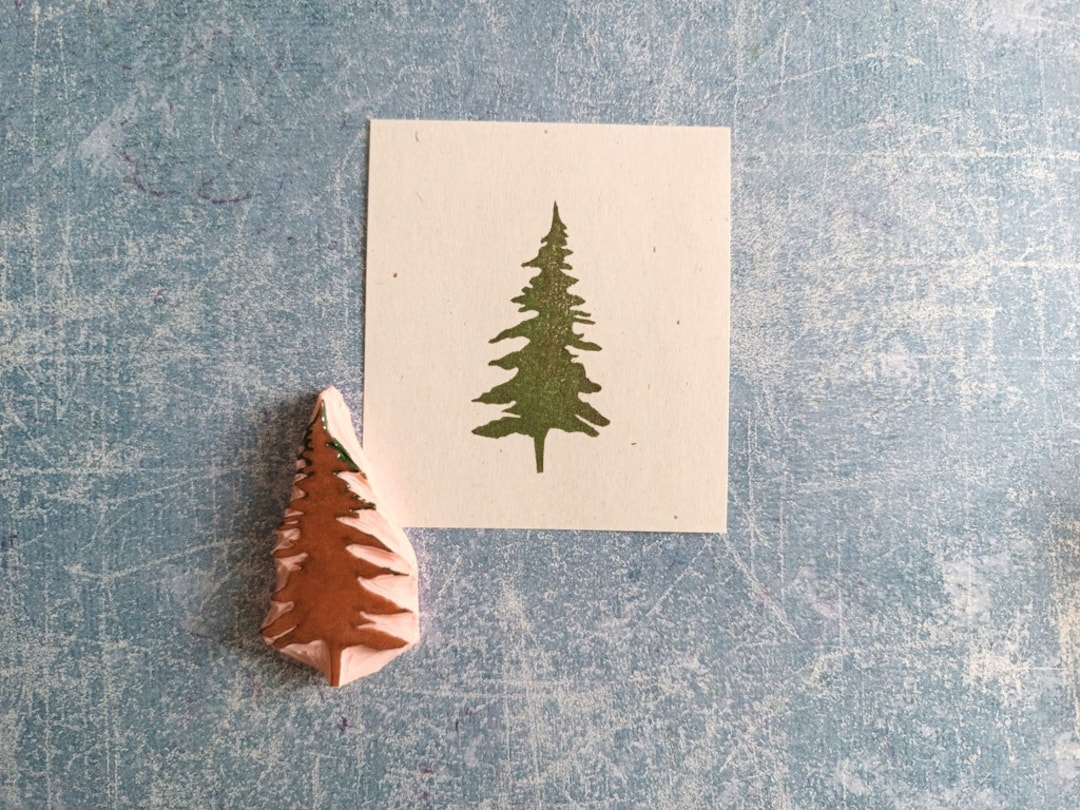 Winter Tree Stamp: Handmade Holiday Scrapbooking Stamp - Etsy