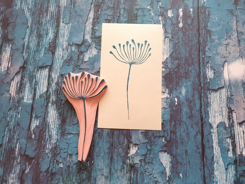 Dandelion Rubber Stamp for Vintage Journal Decor Wild Flower - Etsy