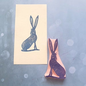 Hare Rubber Stamp for Easter Decor, Woodland Animal Stamp, Wildlife ...