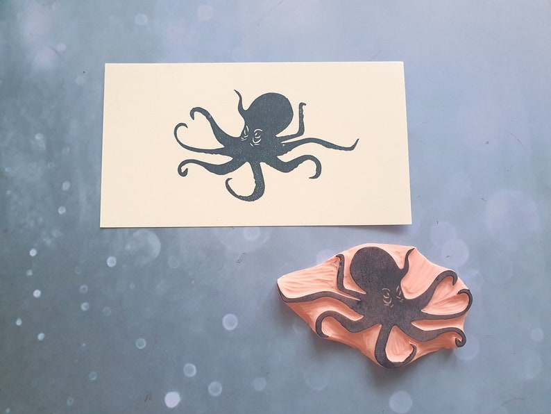 Octopus rubber stamp for scrapbooking Ocean animal stamp for | Etsy