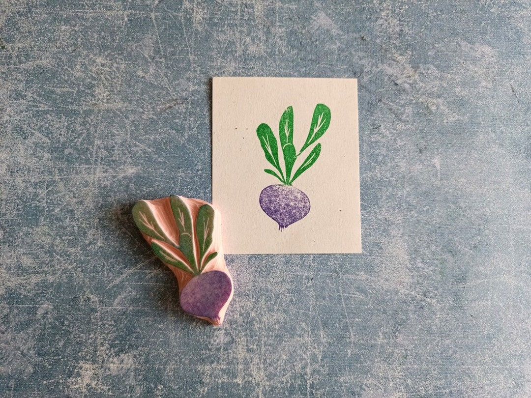 Beetroot Rubber Stamp for Vegetable Lovers, Eco Packaging Stamp, Fresh ...
