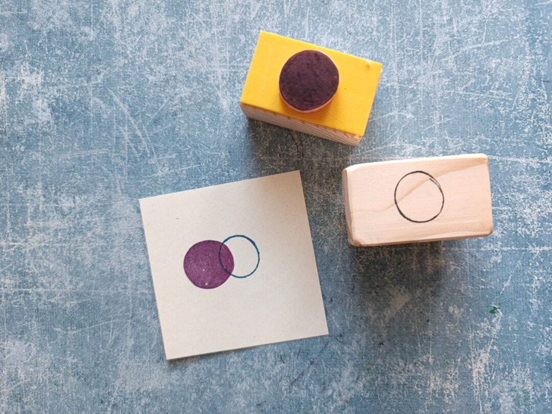 Wheels Rubber Stamp Set of Two, Geometric Rubber Stamp, Japanese ...