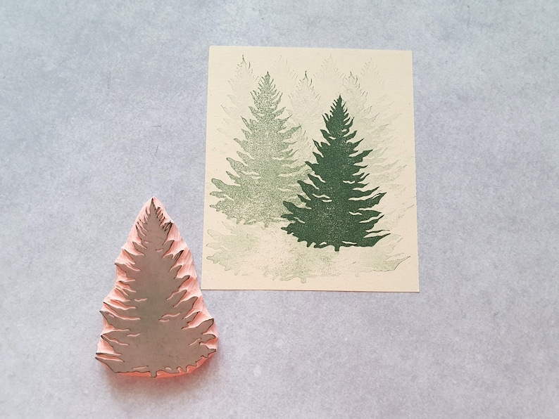 Tree Rubber Stamp for Stamping on Paper Christmas Tree Stamp - Etsy