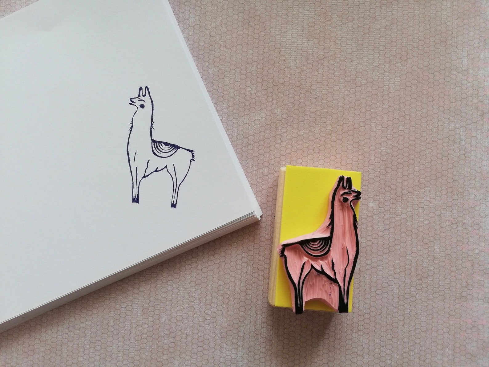 Lama Rubber Stamp, Alpaca Animal Stationery, Farm Animal Stamp, Nature ...