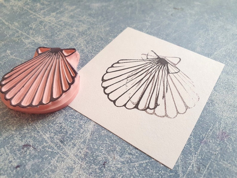 Seashell Rubber Stamp, Sea Treasures Stamp, Scrapbooking Supplies ...
