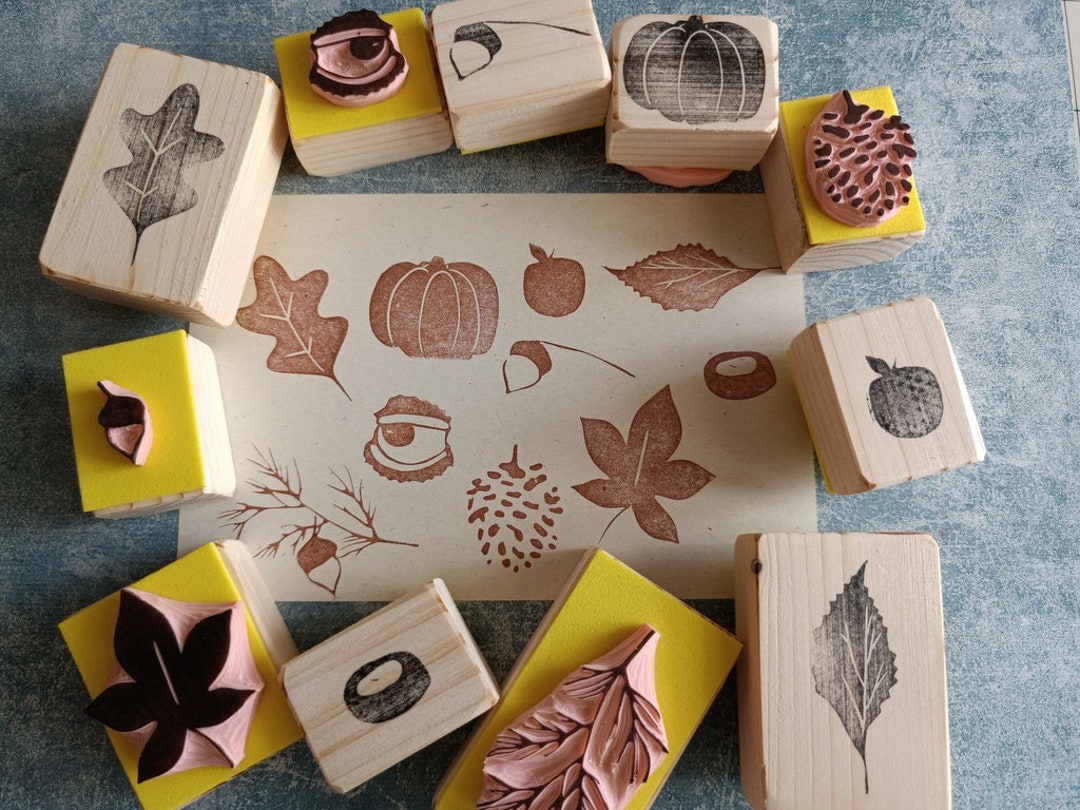 Autumn Rubber Stamp Set of 11 For, Fall Bullet Journal Decor, Waldorf ...