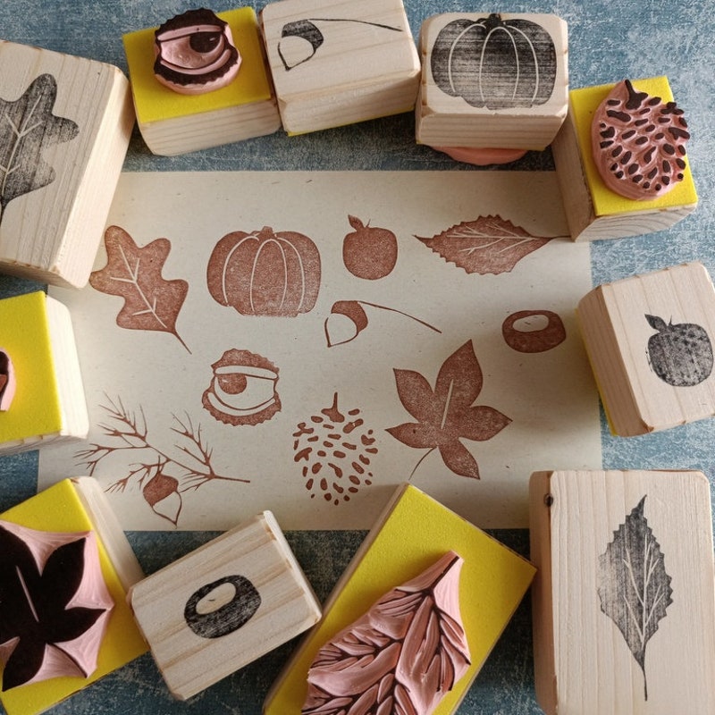 Autumn Rubber Stamp - Etsy