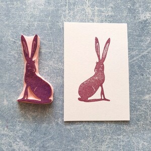 Hare Rubber Stamp for Easter Decor, Woodland Animal Stamp, Wildlife ...