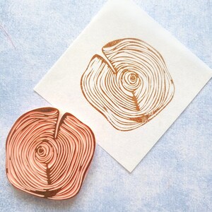 Tree Ring Rubber Stamp for Cardmaking, Wood Plate Stamp for Mixed Media ...