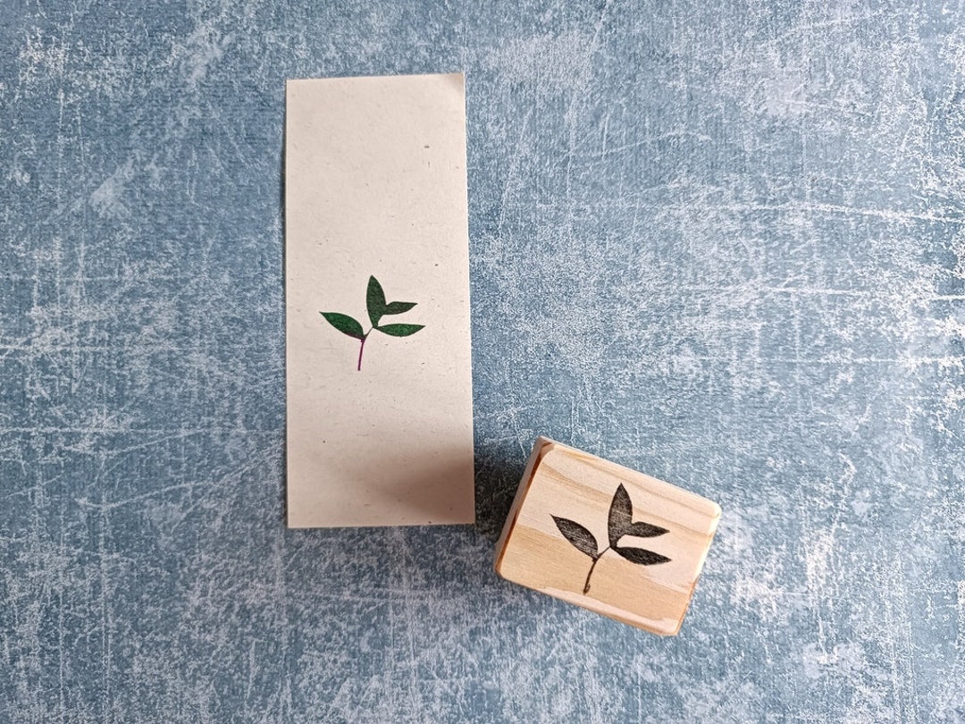 Green Tea Leaf Rubber Stamp, Herbal Leave Stamp, Bullet Journal ...