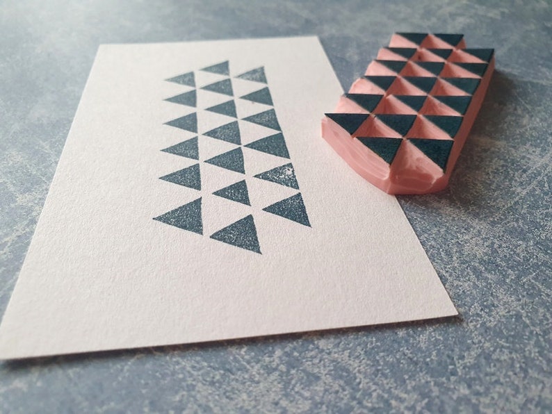 Triangles Rubber Stamp for Art Journal Texture Background - Etsy