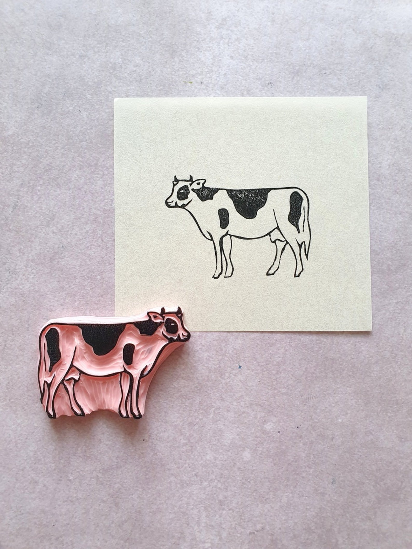 Cow Rubber Stamp for Scrapbooking Farm Animal Stamp for Fresh - Etsy