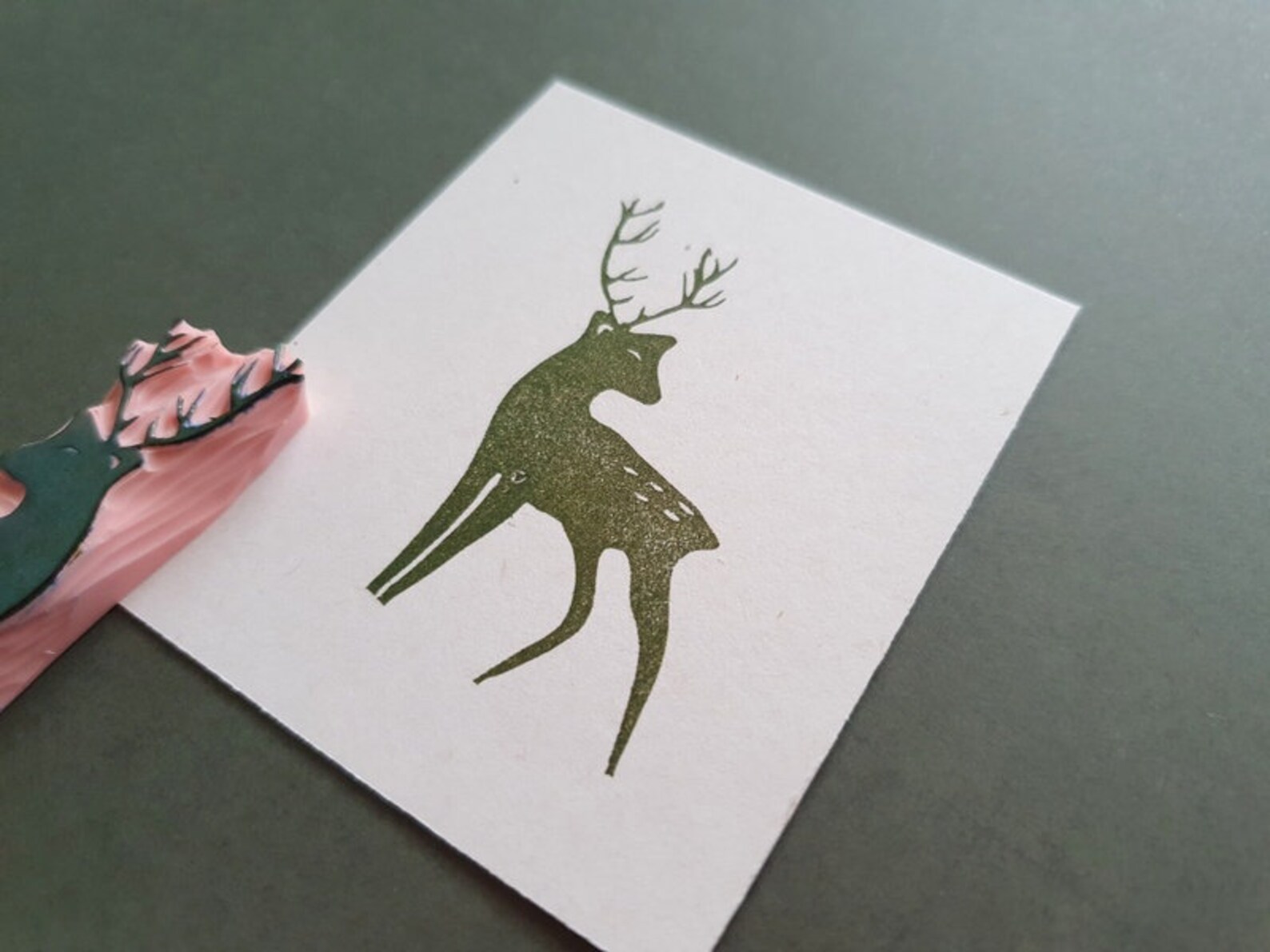 Deer Rubber Stamp for Winter Scrapbook Wild Animal Stamp for | Etsy