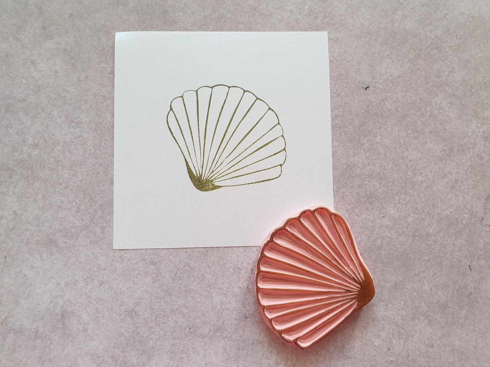 Seashell Rubber Stamp for Scrapbooking Hand Carved Bullet - Etsy