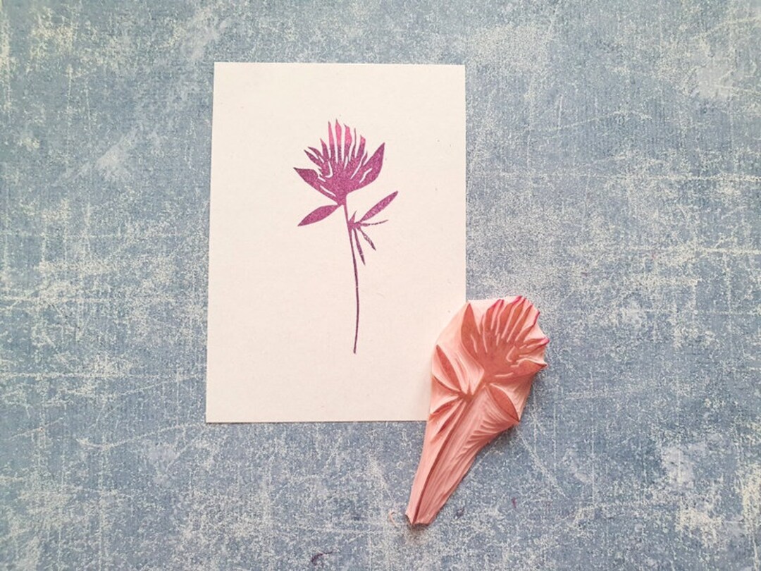 Wild Flower Rubber Stamp for Art Journal, Floral Decorative Stamp ...