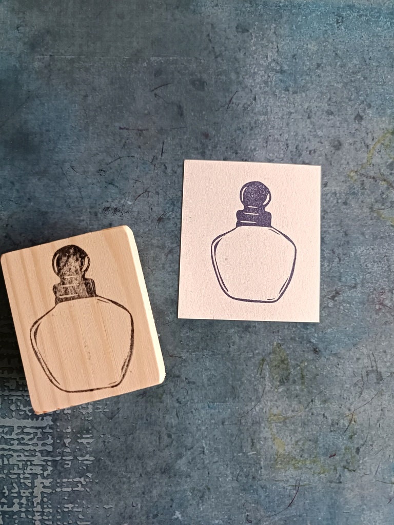 Perfume Bottle Rubber Stamp, Fragrance Bottle Stamp for Journaling ...