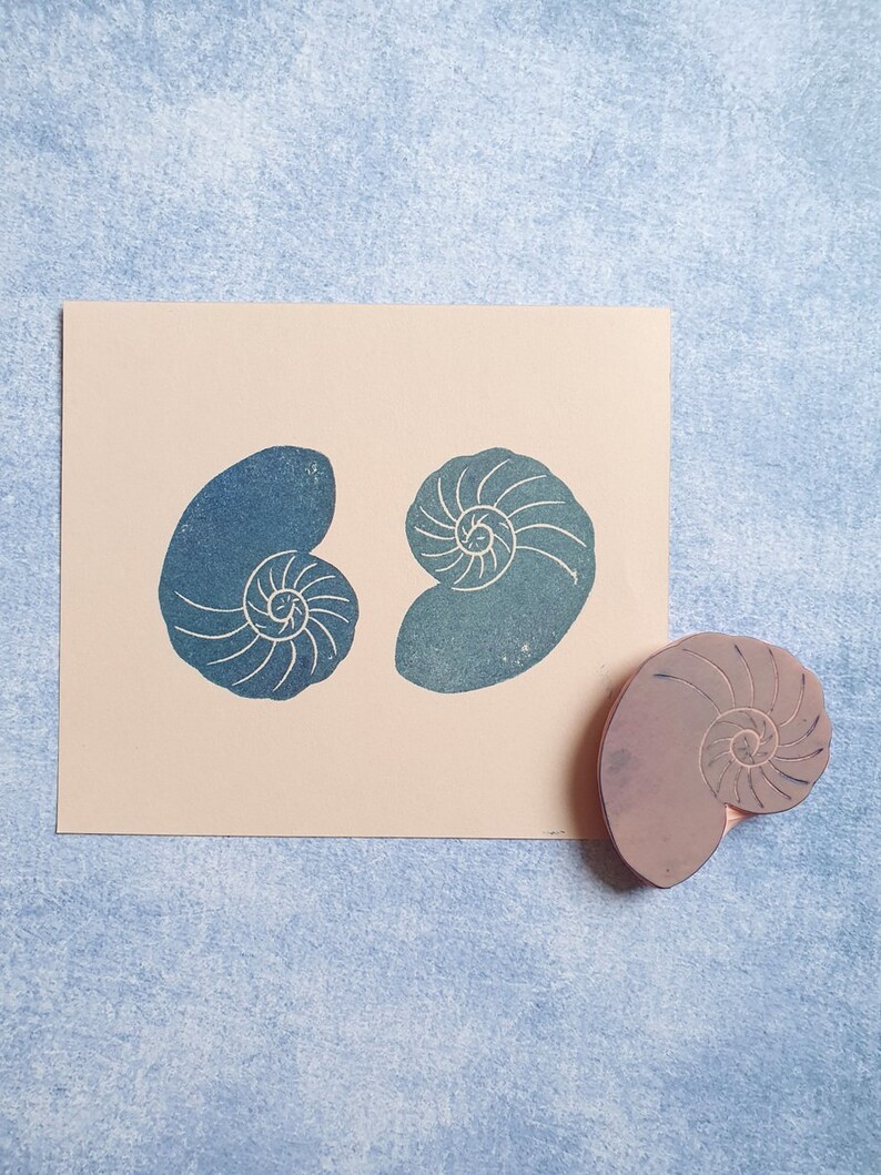 Shell rubber stamp for daily planner Ocean shell stamp for | Etsy