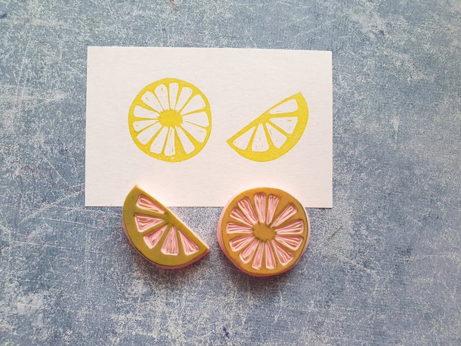 Fresh Lemon Slice Rubber Stamp Set Lime Stamp Gift for - Etsy