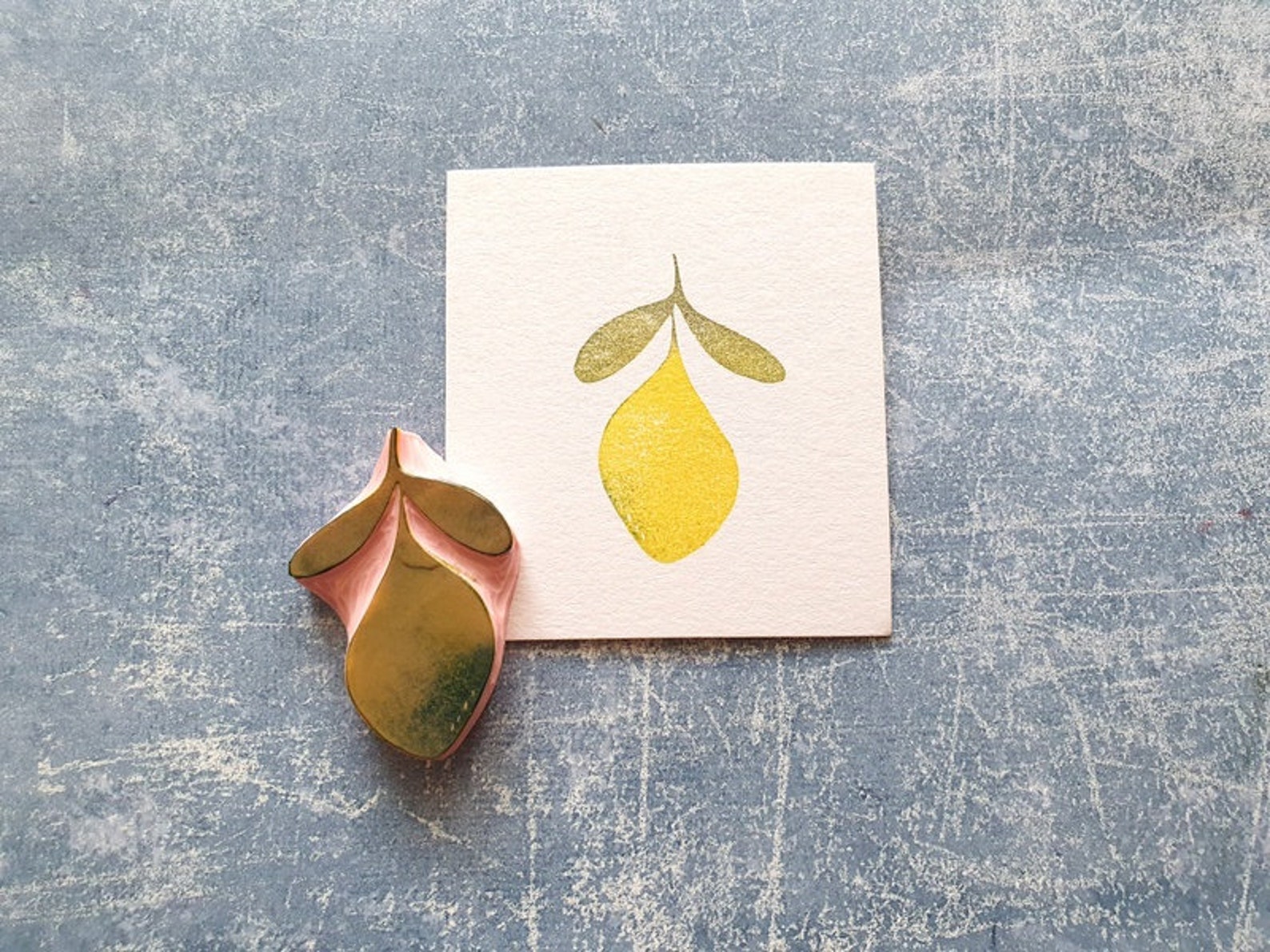 Lemon Rubber Stamp for Bullet Journal, Citrus Stamp for Fabric Pattern ...