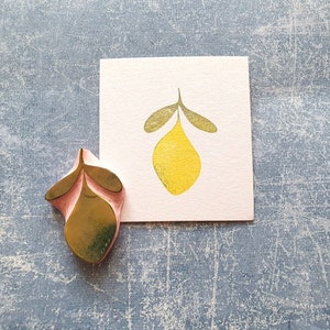 Lemon Rubber Stamp for Bullet Journal, Citrus Stamp for Fabric Pattern ...