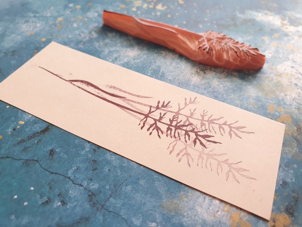 Pampas grass stamp for bullet journal minimal twig decor | Etsy