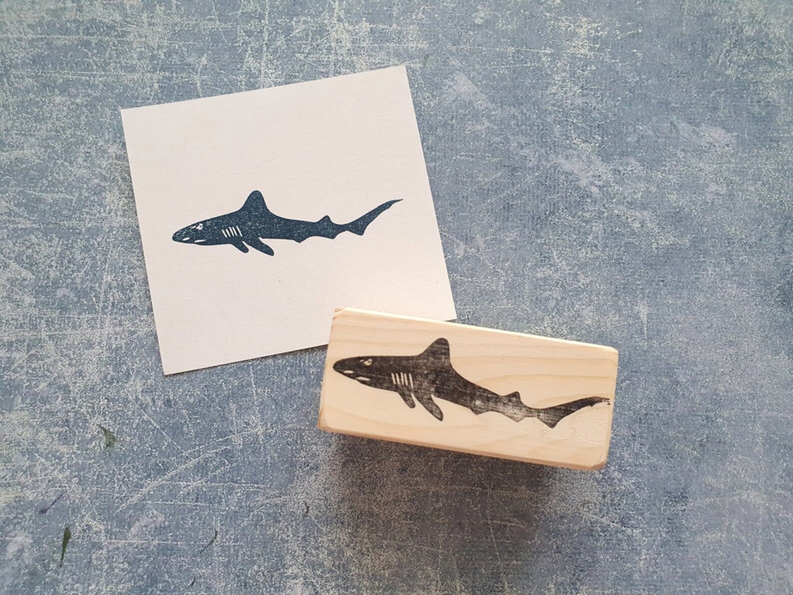 Shark Rubber Stamp for Birthday Wishes Ocean Animal Wooden - Etsy