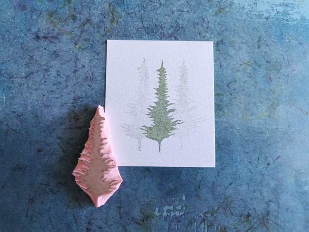 Christmas Tree Rubber Stamp for Winter Wishes, Pine Tree Stamp for ...