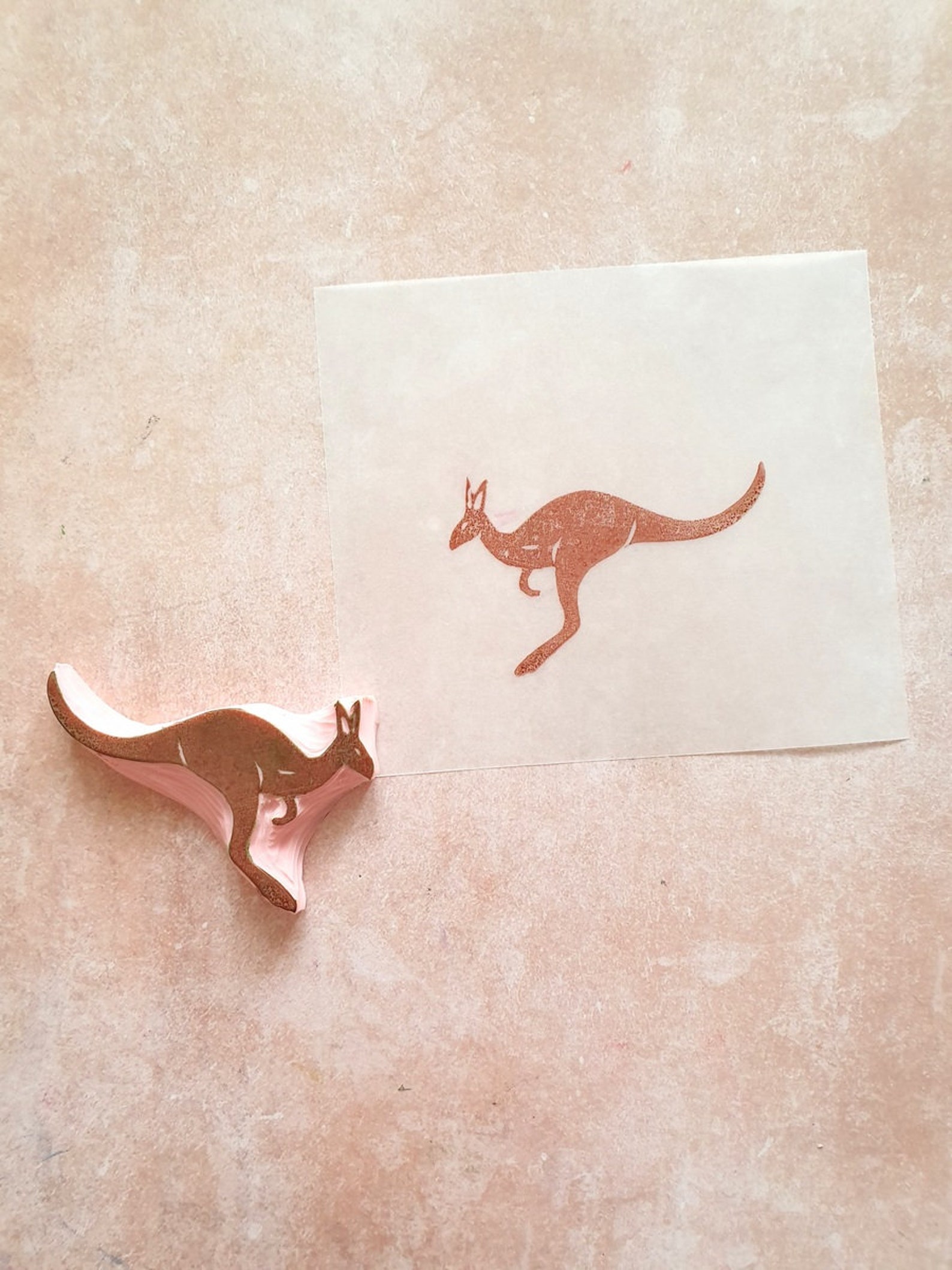 Kangaroo Rubber Stamp for Snail Mail Lovers Jumping Kangaroo | Etsy