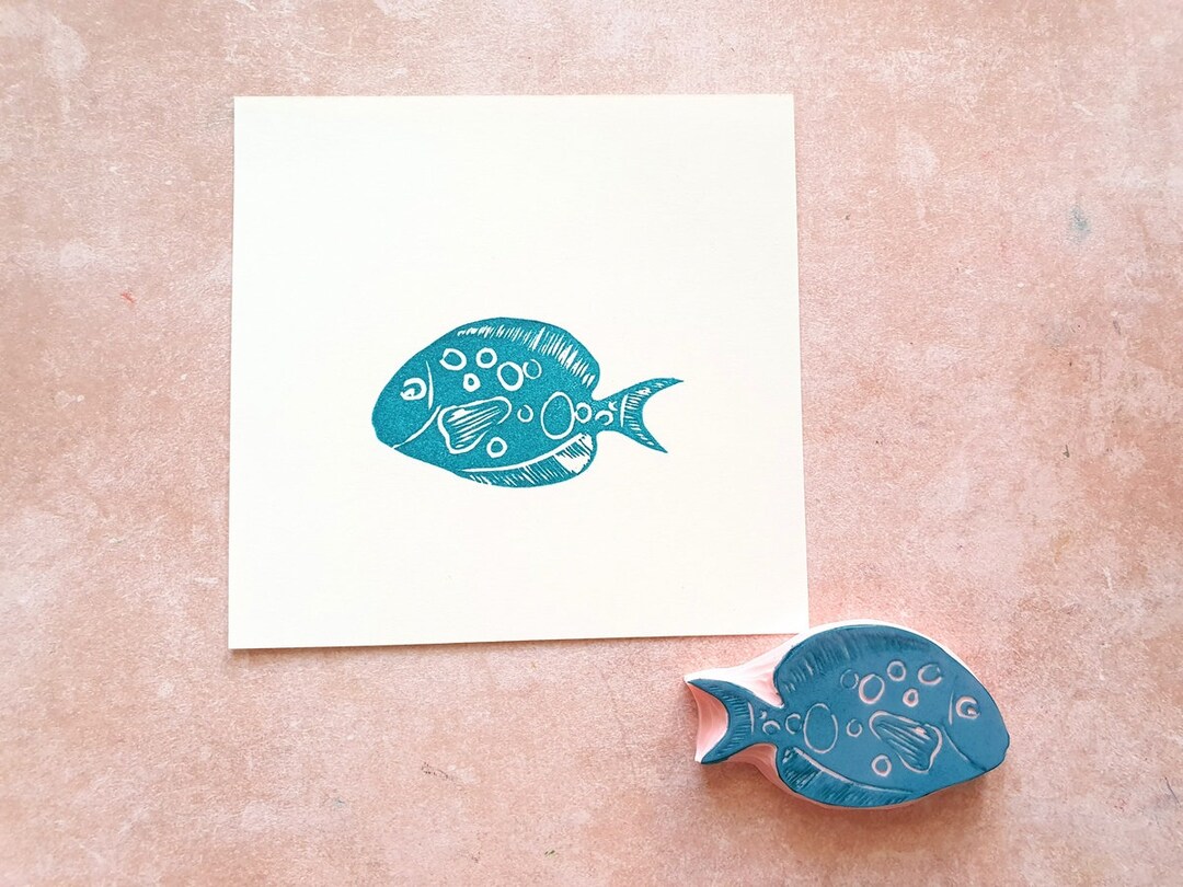 Fish Rubber Stamp for Daily Planner, Animal Stamp for Kids Activities ...