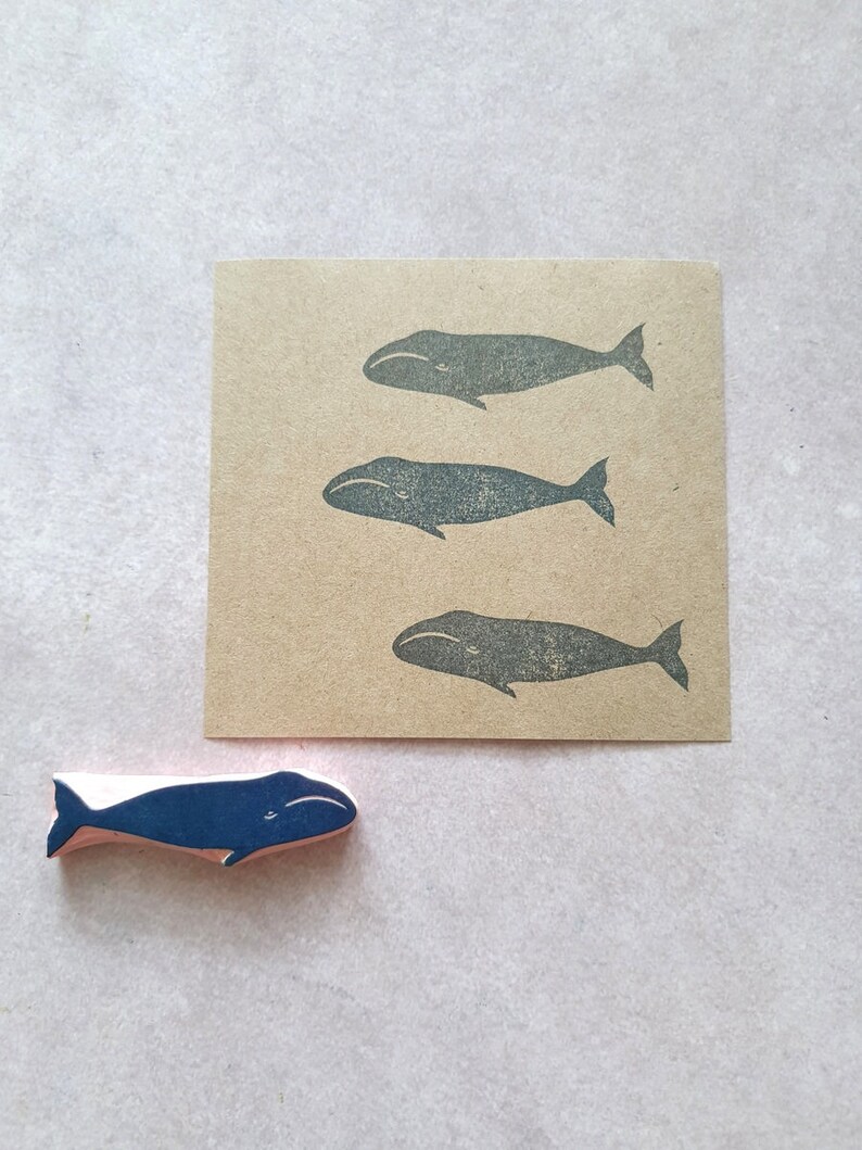 Bowhead whale rubber stamp for traveler journal artctic whale | Etsy