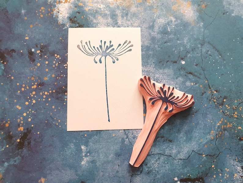 Lilly Rubber Stamp for Cardmaking, Lily Stamp for Best Wishes Card ...