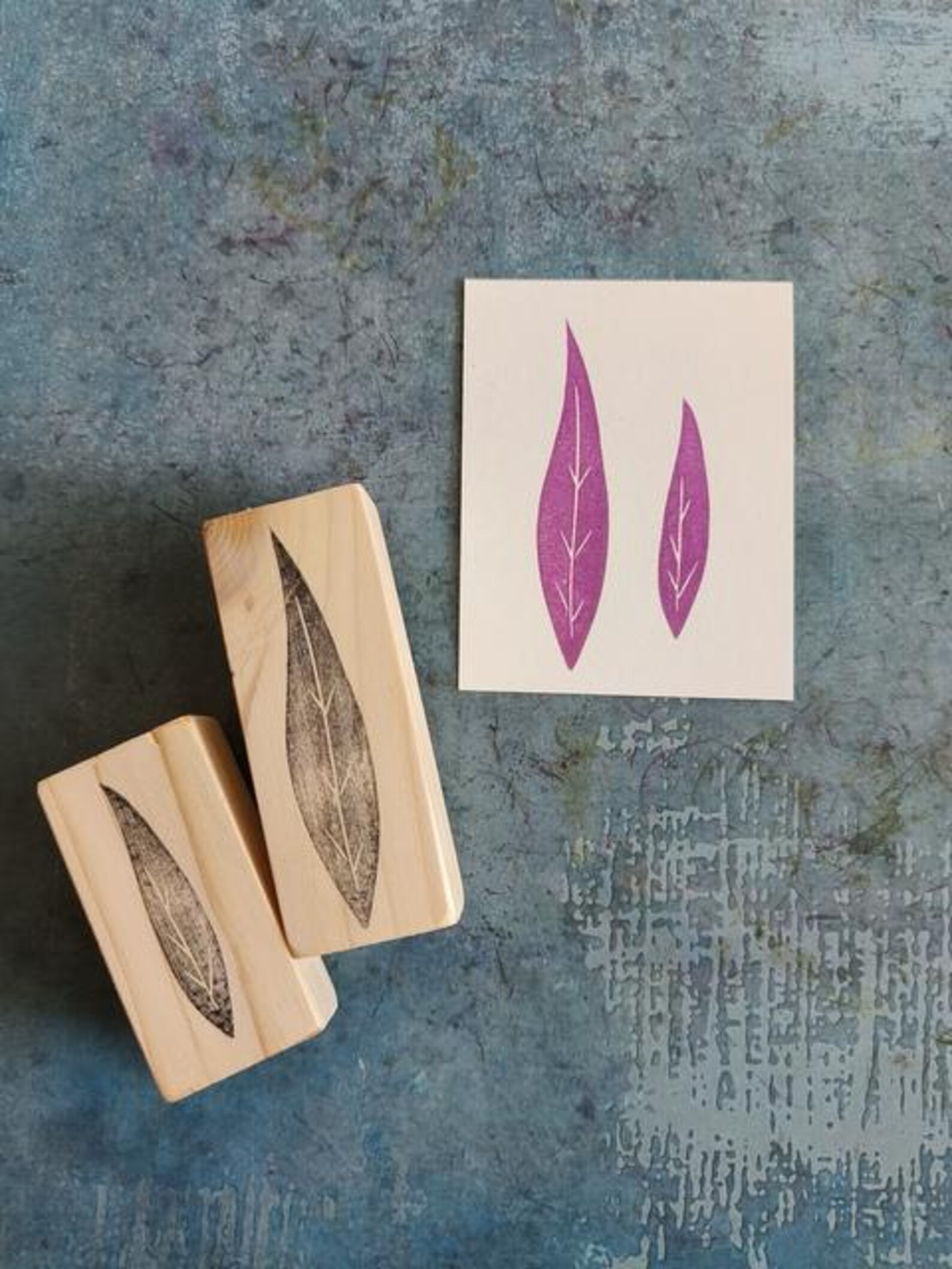 Leaf Rubber Stamp Set for Cardmaking, Minimal Decor for Journal, Nature ...