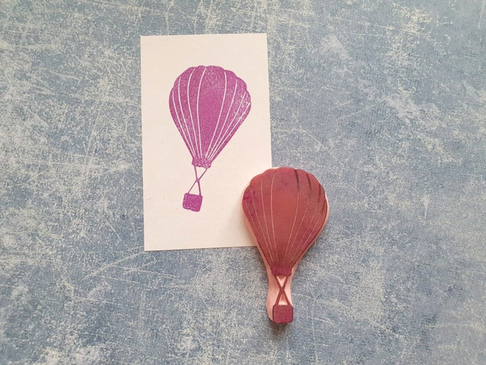 Hot Air Balloon Rubber Stamp for Scrapbooking Happy Birthday | Etsy