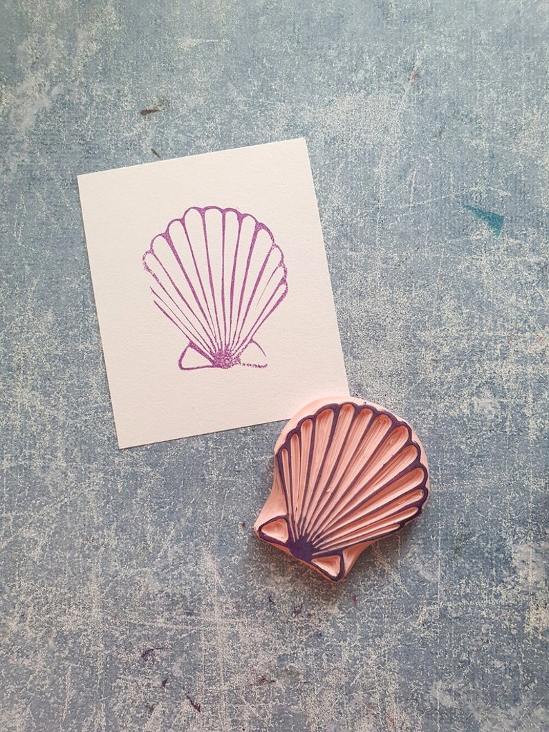 Seashell Rubber Stamp Sea Treasures Stamp Scrapbooking - Etsy