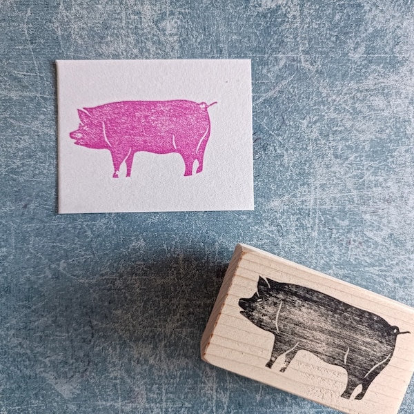 Pig Rubber Stamp - Etsy